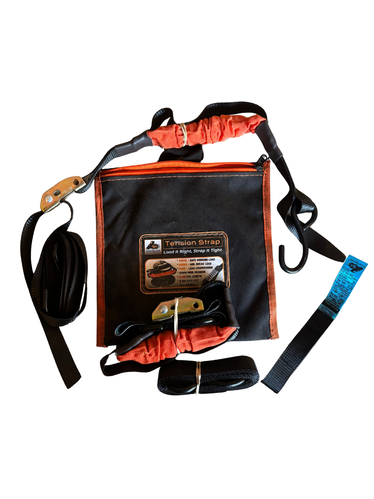 WildDog 2.5m Tension Straps – 50kg Cam Buckle (2-Pack) – FIELDX